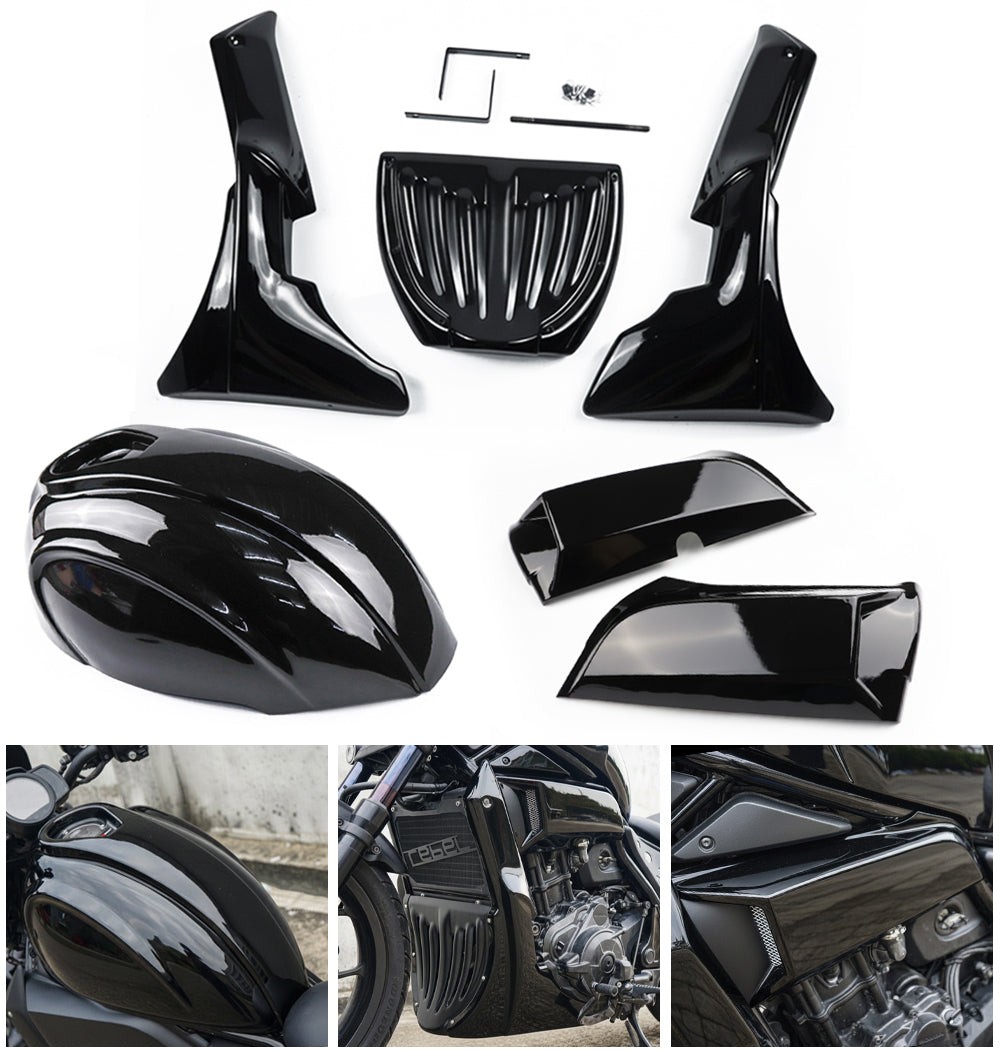 COVER TANK/COVER SIDE FRAME/FAIRING SIDE GLOSS BLACK FOR HONDA REBEL C ...